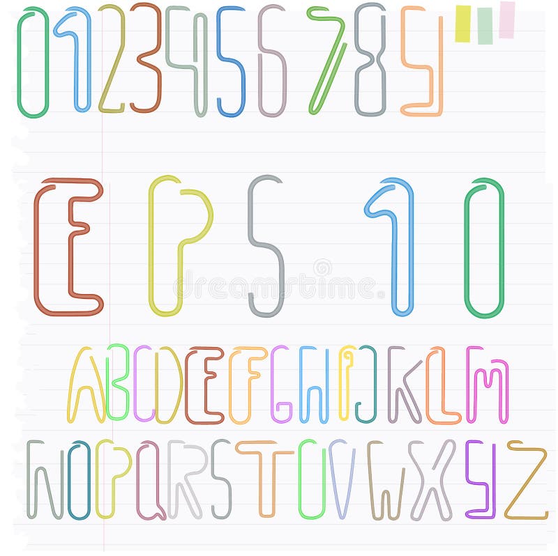 Colored paper clips stock illustration. Illustration of dimensional ...