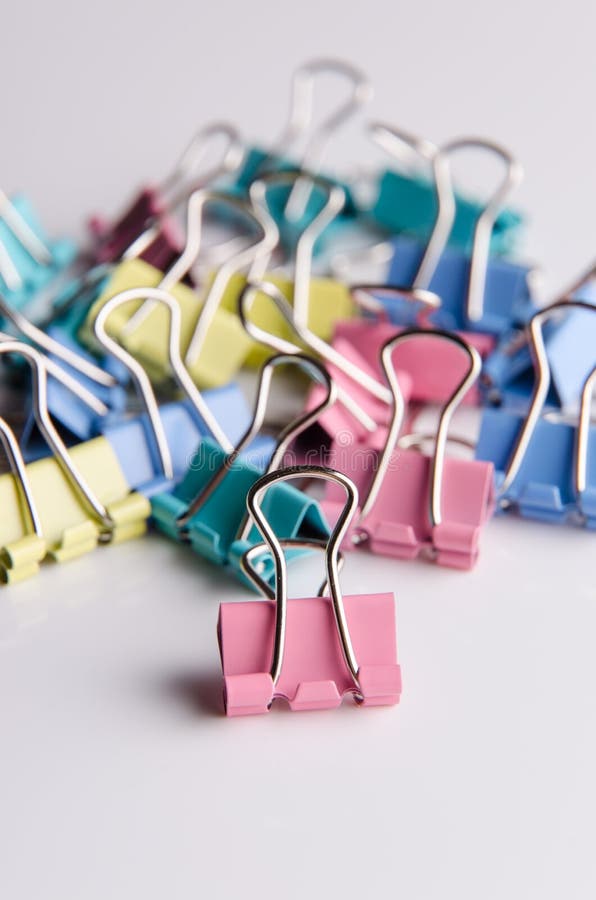 Colored paper clips stock image. Image of paperclip, objects - 57015275