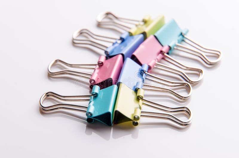 Colored paper clips stock image. Image of paperclip, objects - 57015275