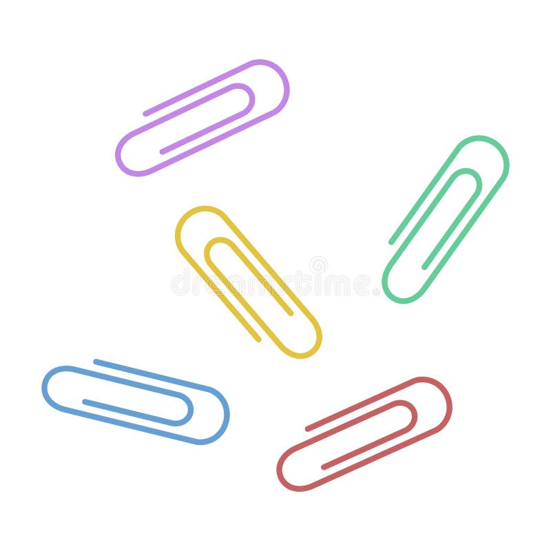 Colored Paper Clips. Vector Illustration Stock Vector - Illustration of ...