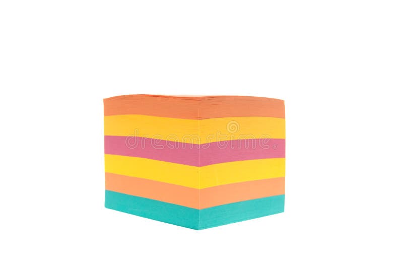 Colored Paper Cube for Notes Stock Image - Image of communication ...