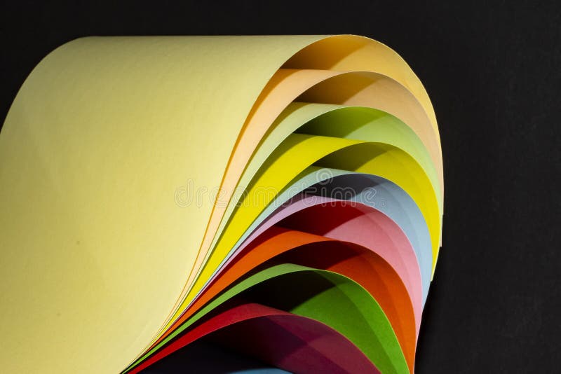 Colored Paper, Folded in a Curve Stock Photo - Image of multi, abstract ...