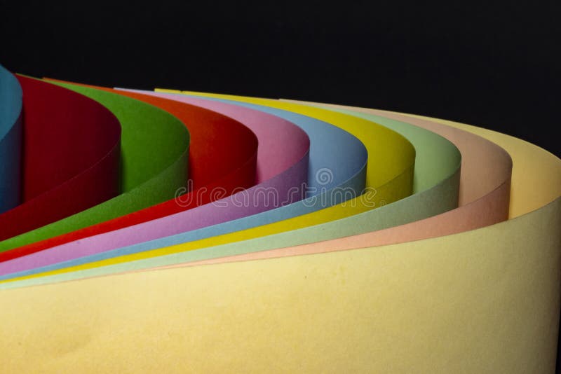 Colored Paper, Folded in a Curve Stock Photo - Image of colored, paper ...