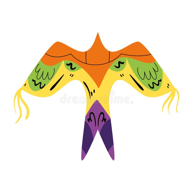 Colored paper kite fly stock vector. Illustration of hobby - 330408154