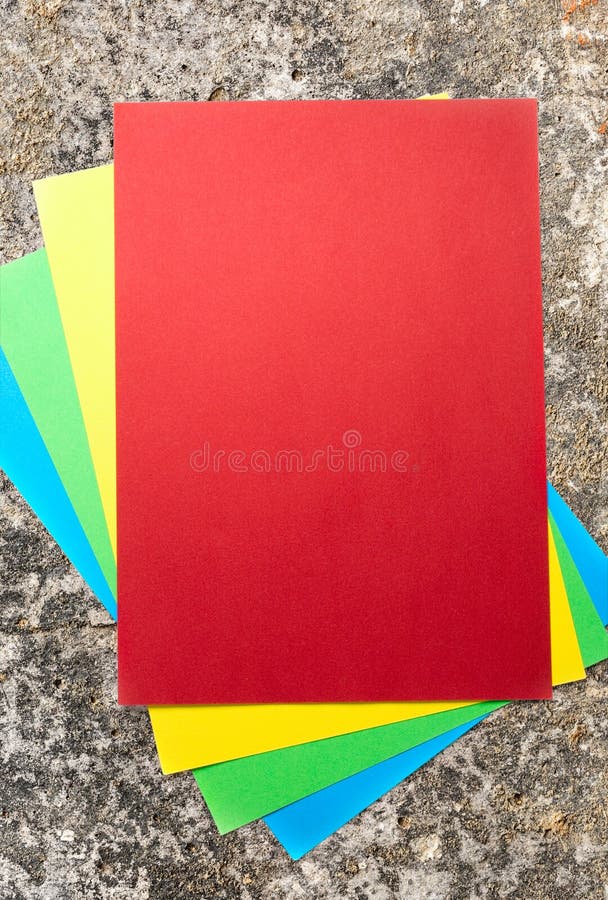 Colored paper lists stock photo. Image of blue, office - 59155960
