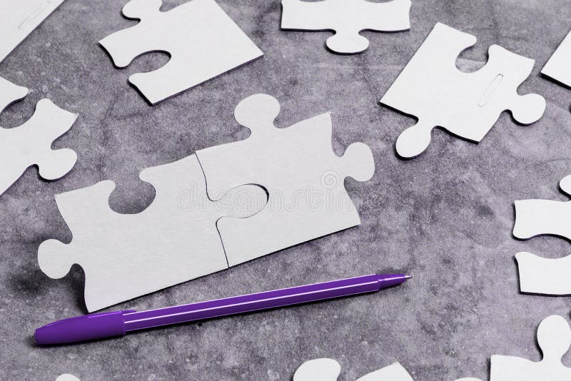 Colored Paper Puzzles Lying on Table. Important Text Written Over Paper ...