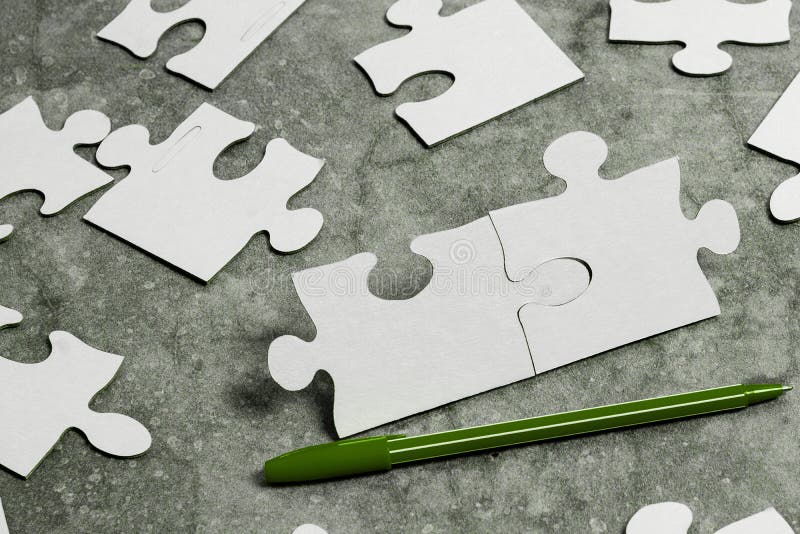 Colored Paper Puzzles Lying on Table. Important Text Written Over Paper ...