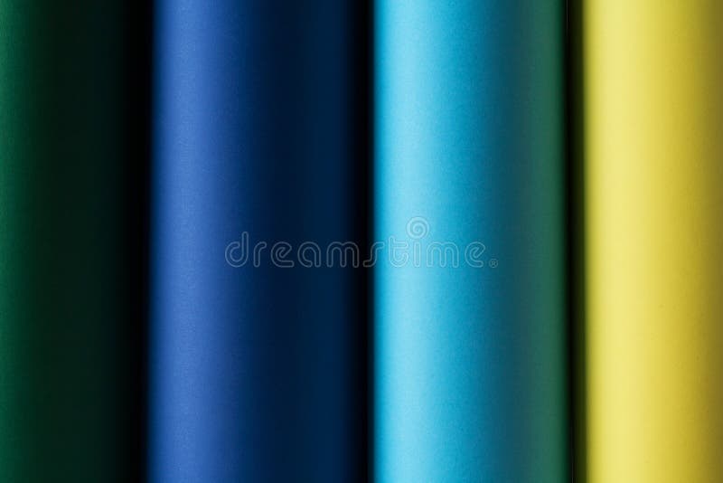Colored Paper in Rolls Multicolored Cylindrical Cardboard Stock Image ...