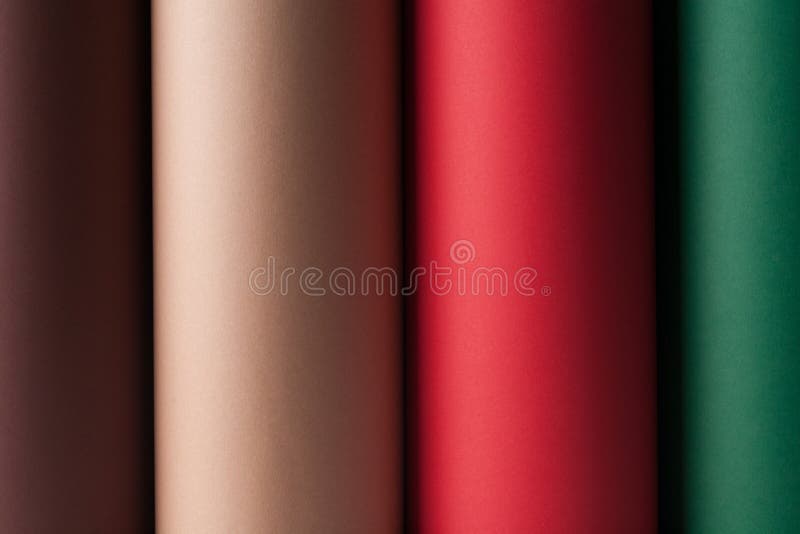 Colored Paper in Rolls Multicolored Cylindrical Cardboard Stock Image ...
