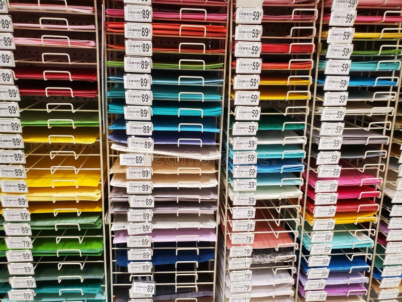Colored Paper for Sale at Craft Store Editorial Stock Photo - Image of ...
