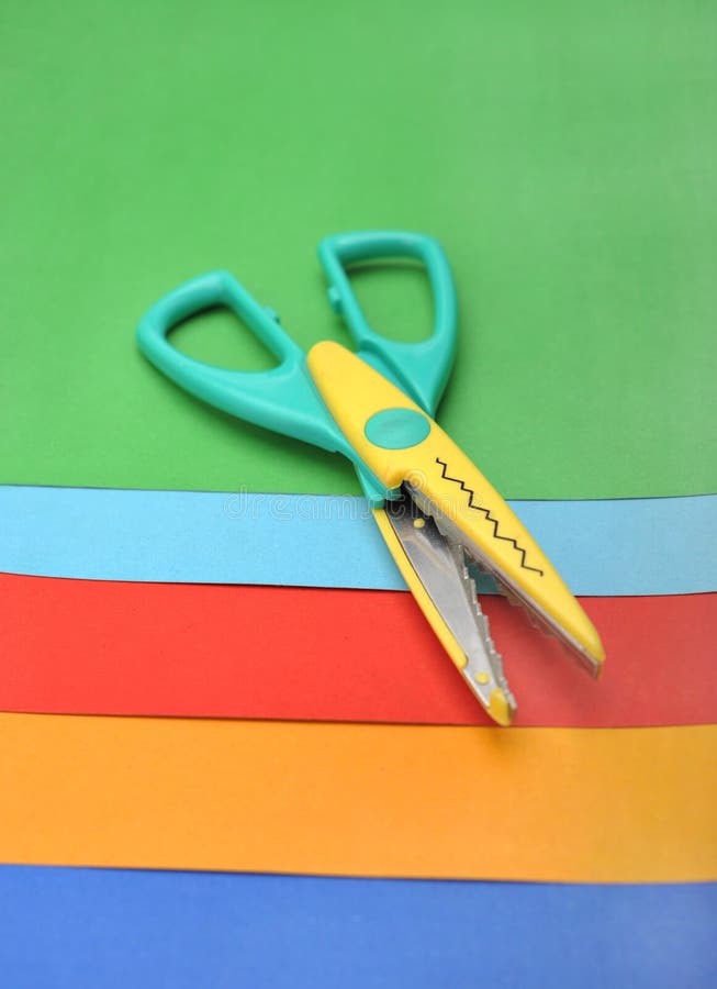 Colored paper and scissor stock photo. Image of background - 8738080