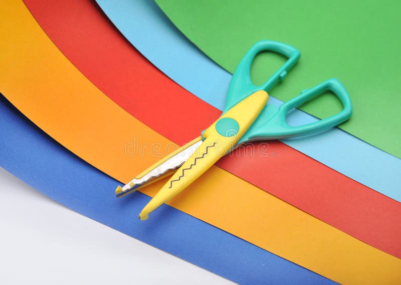 Colored paper and scissors stock image. Image of creativity - 8738117