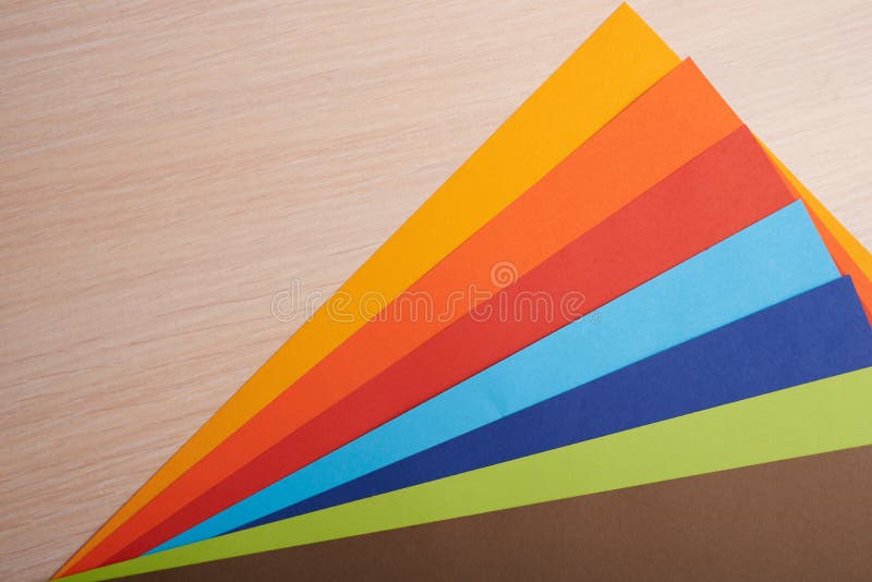 Colored Paper Stack on the Table Stock Image - Image of abstract ...