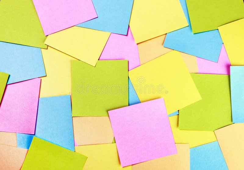 Colored Paper Stickers Background Stock Photo - Image of bulletin ...