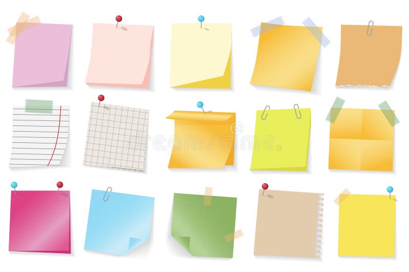 Colored Paper Stickers stock vector. Illustration of notice - 365096820