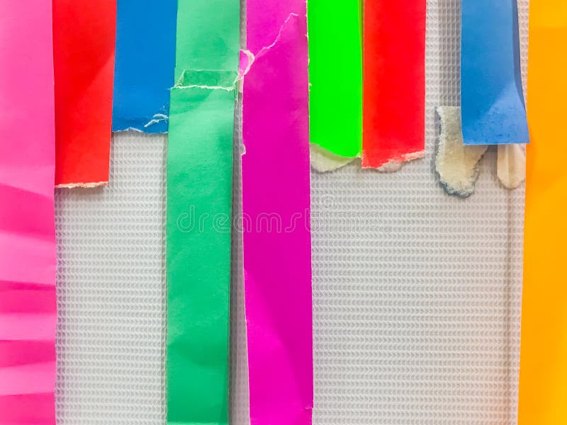 Colored Paper Strips Decorate on Board Stock Image - Image of ...