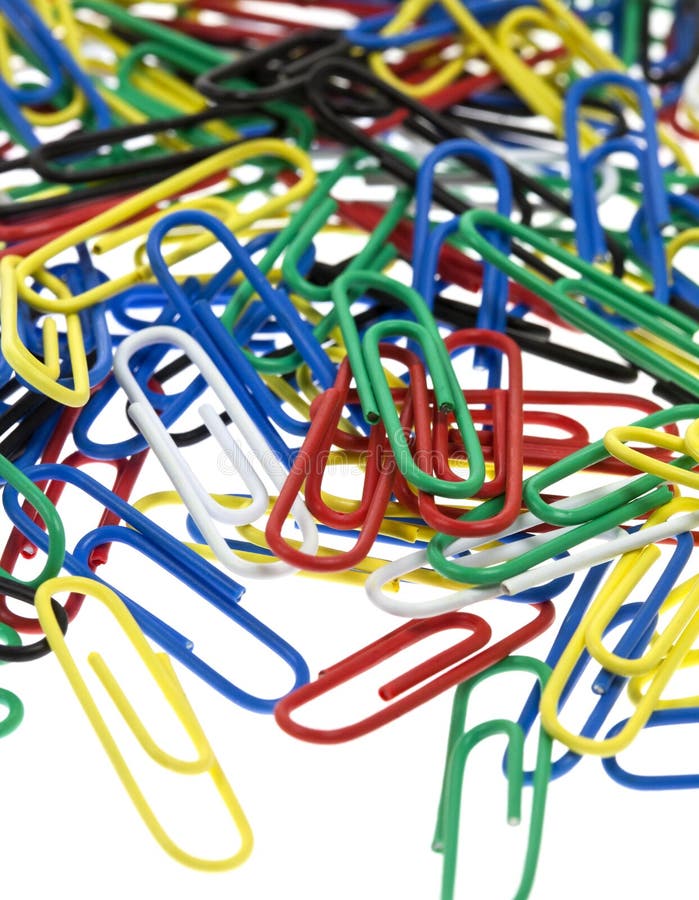 Colored paperclips stock photo. Image of tool, black - 27481098