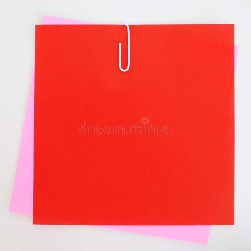 Colored papers with staple stock image. Image of annotation - 33051319