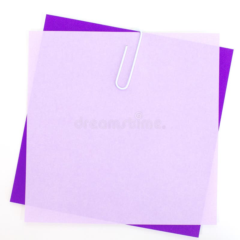 Colored papers with staple stock image. Image of note - 33051407