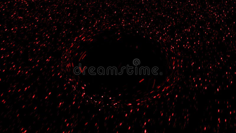 Colored Particles Move on Black Background Around Circle. Animation ...