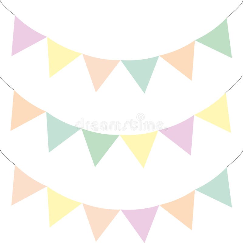 Colored Party Flags Set Illustration Stock Illustration - Illustration ...