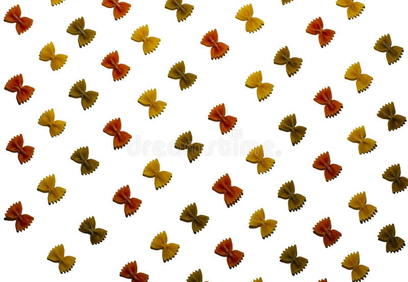 Colored Pasta Bows on a White Background Close-up Stock Photo - Image ...