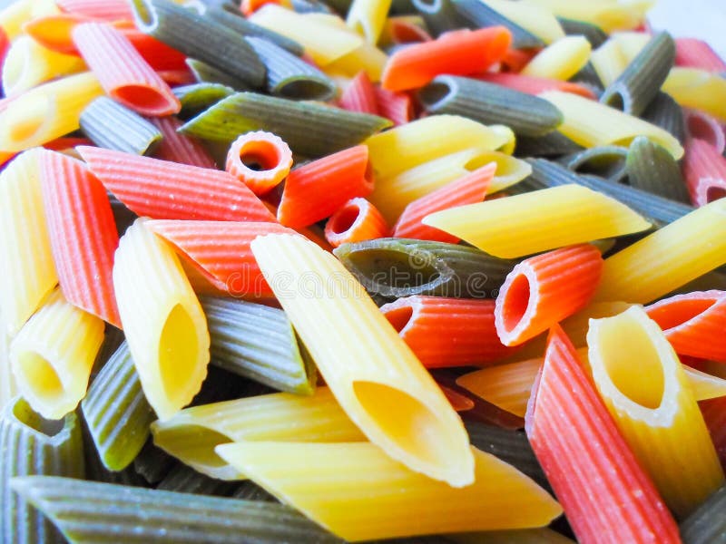 Colored Pasta for Dinner. Background Photo of Pasta. Stock Image ...