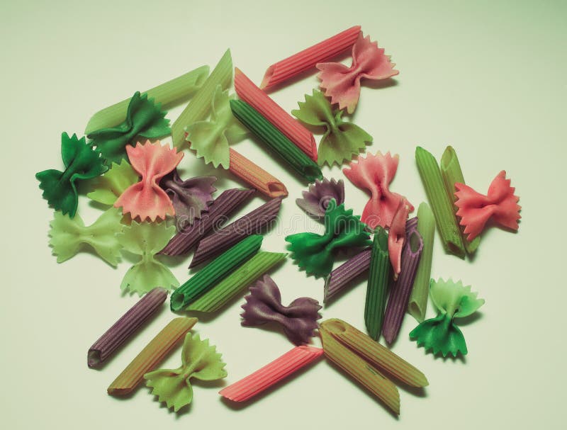 Colored Pasta Painted in Different Color Brush Stock Image - Image of ...