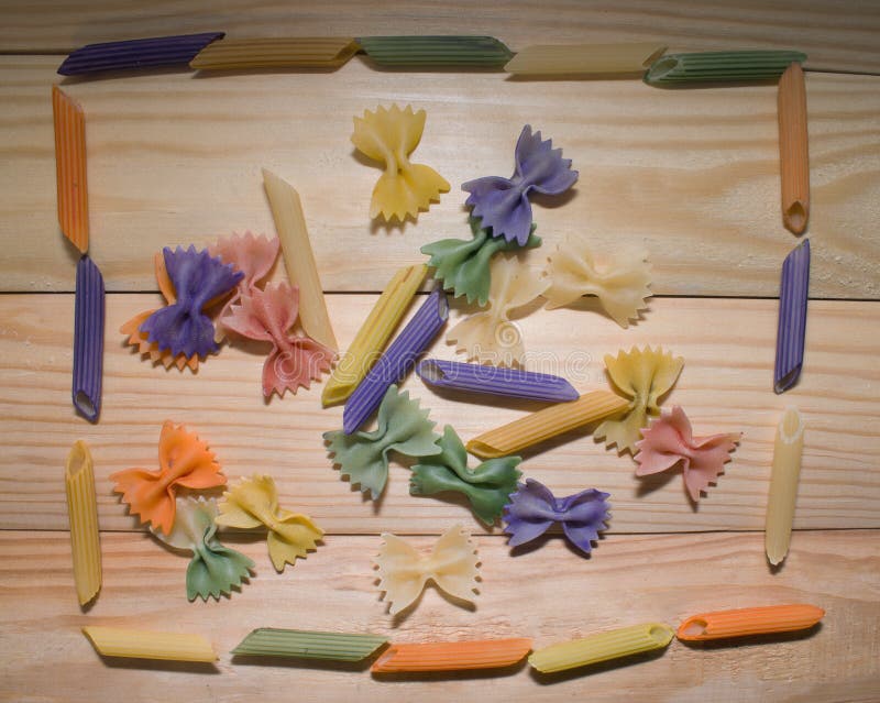 Colored Pasta Painted in Different Color Brush Stock Image - Image of ...