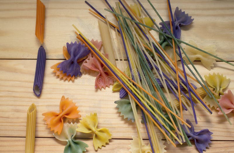 Colored Pasta Painted in Different Color Brush Stock Photo - Image of ...