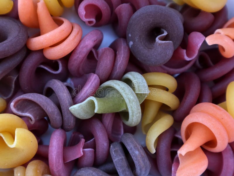 Colored Pasta on a Plate. Macro Shooting. Stock Image - Image of ...