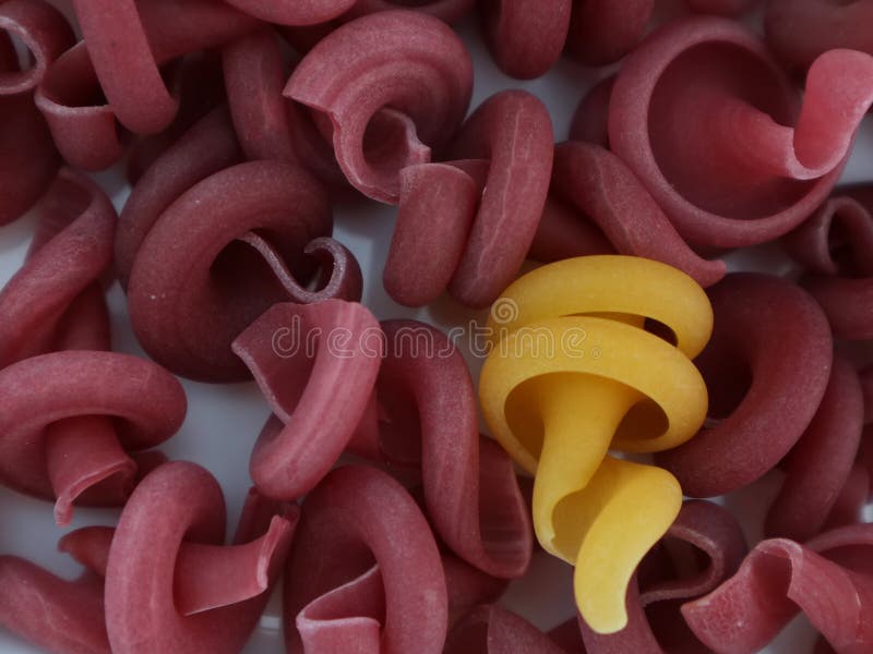 Colored Pasta on a Plate. Macro Shooting. Stock Image - Image of ...