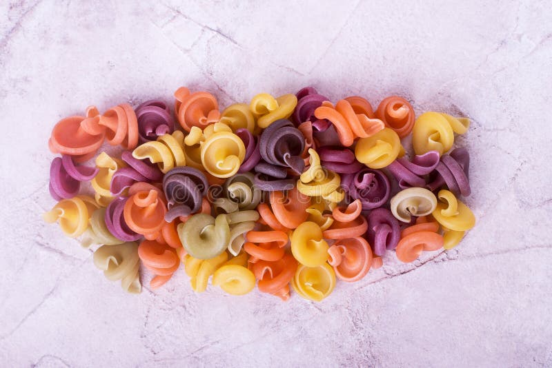 Colored Pasta of Unusual Shape Stock Photo - Image of green, macaroni ...