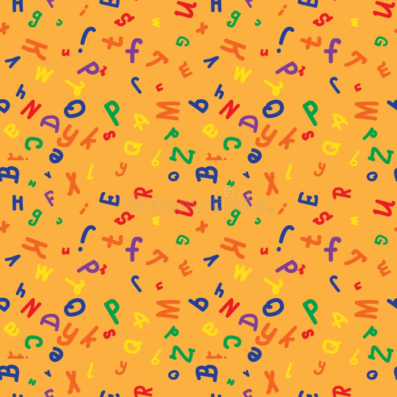 Colored Pattern with Letters of Alphabet Stock Vector - Illustration of ...