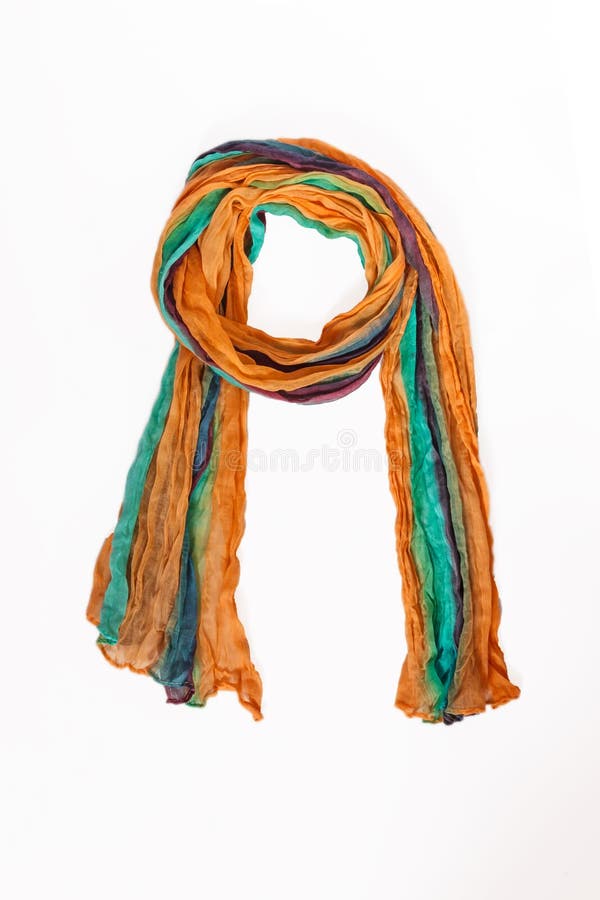 Colored Patterned Scarf, Neckerchief Isolated on White Background Stock ...