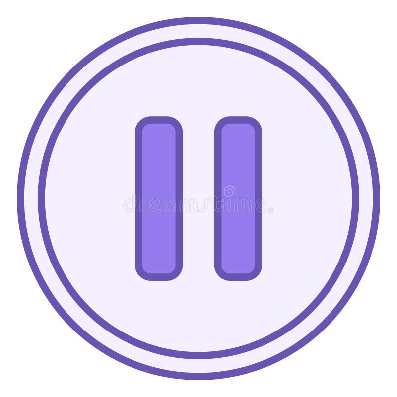 Colored Pause Icon stock illustration. Illustration of interface ...
