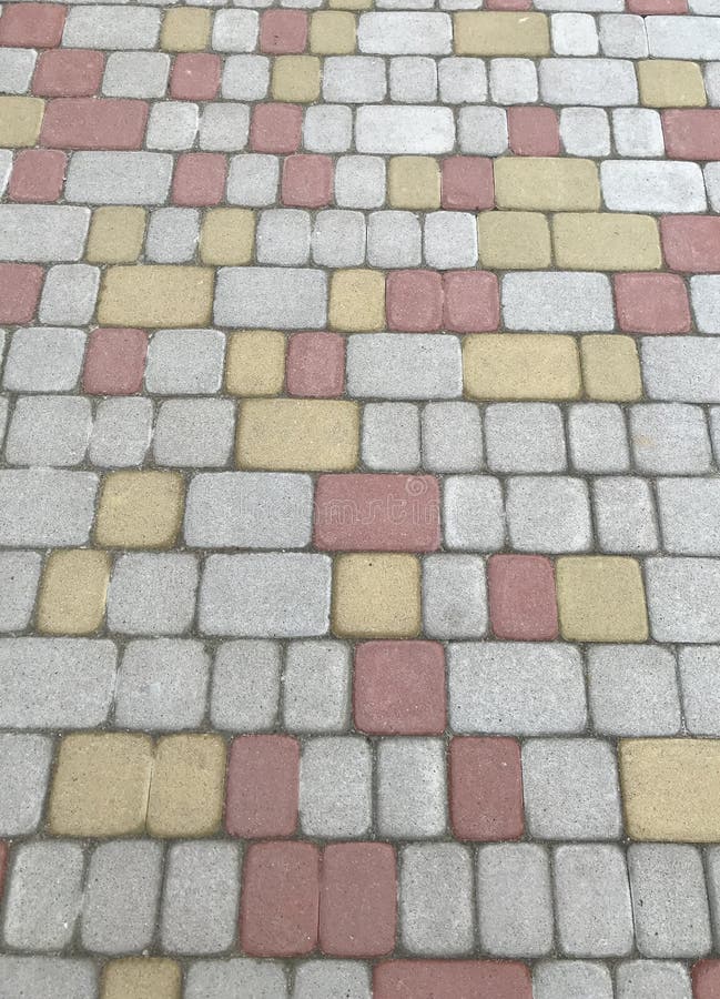 Colored Pavement Drawing, Paving Stone Stock Photo - Image of footwear ...