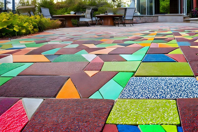 Colored Paving Slabs by Mosaic Stock Illustration - Illustration of ...