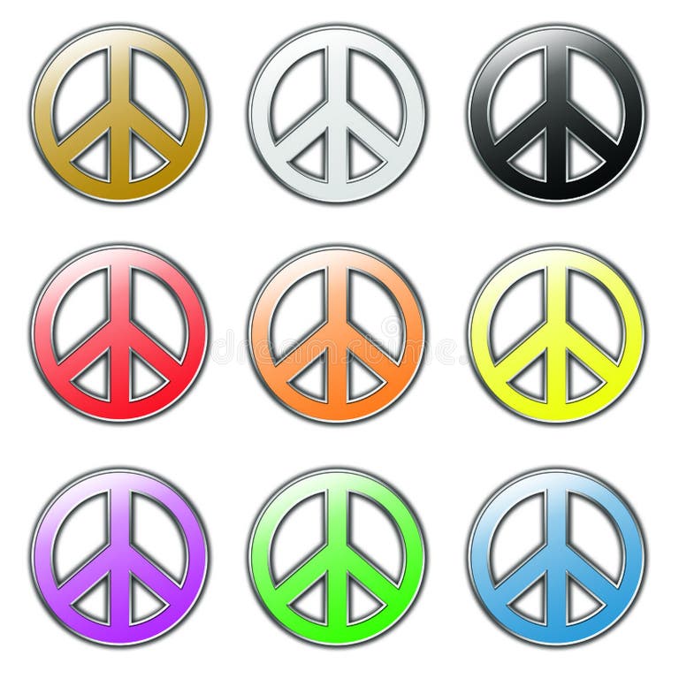 Colored Peace Symbols Stock Illustrations – 949 Colored Peace Symbols ...