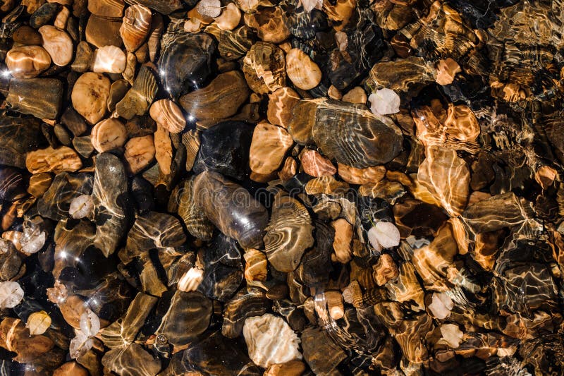 Colored Pebbles Under Water at the Coast Stock Image - Image of ...