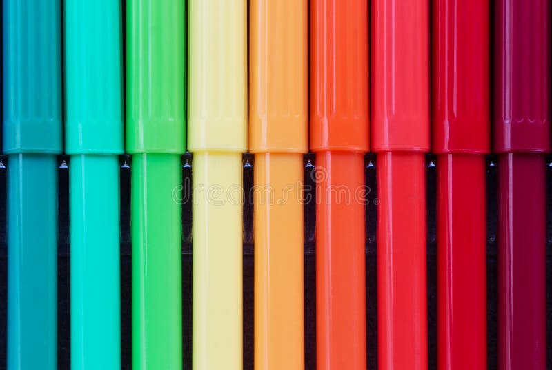 Colored Pen, Close Up, Education, Pens. Drawing Stock Photo - Image of ...