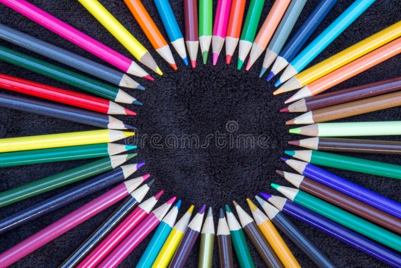 Colored Pencil Circle stock photo. Image of education - 58359414
