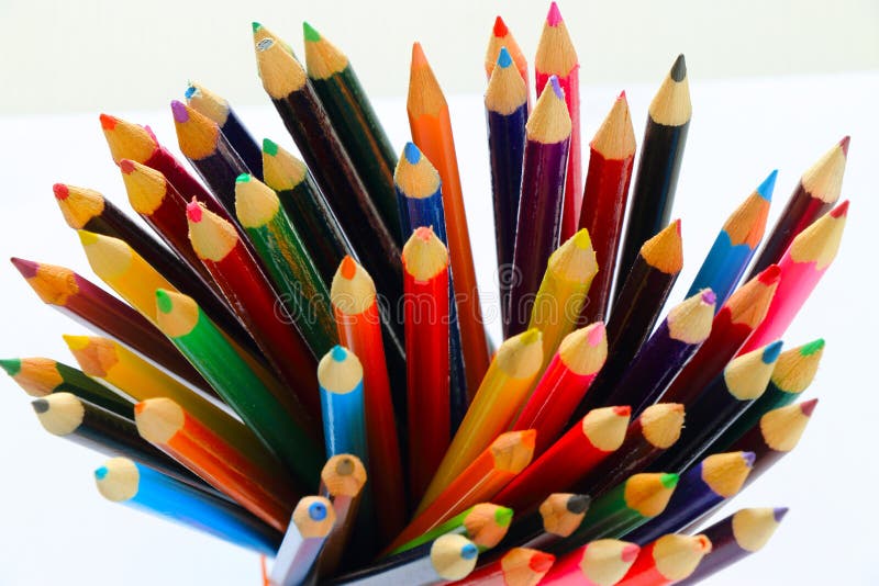 Colored pencil display stock image. Image of group, white - 48608809