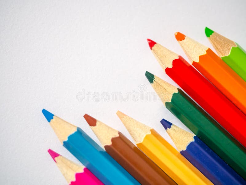 Colored Pencil Isolated on Grey Art Paper Stock Image - Image of ...