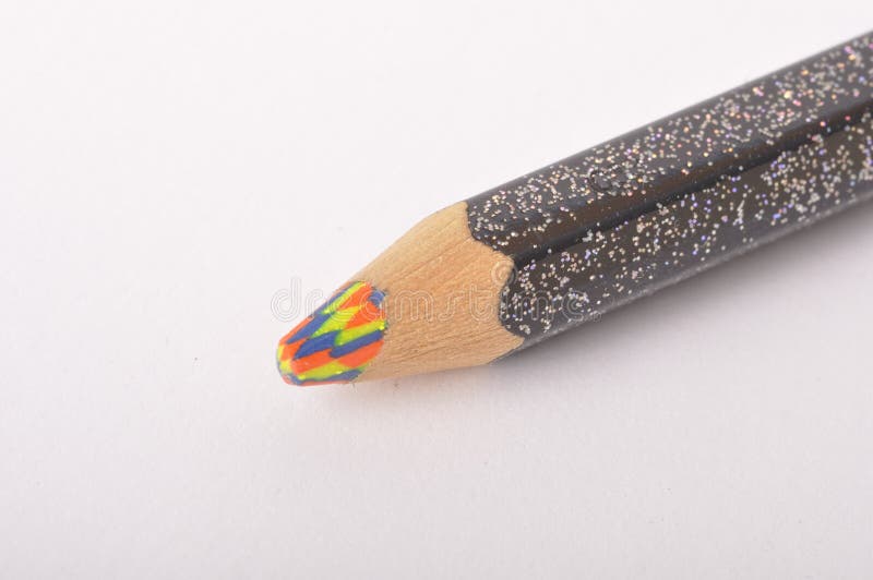 Colored Pencil with Multicolored Lead Stock Image - Image of wooden ...
