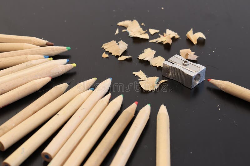 Colored pencil stock photo. Image of wood, education - 254103694