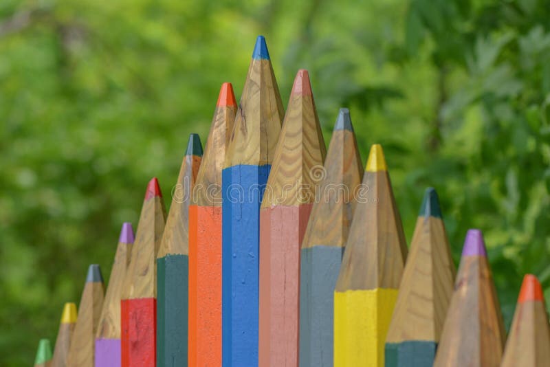 Colored pencil park bench stock image. Image of outdoors - 59101347