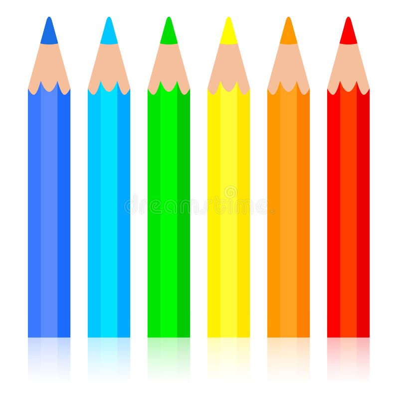 Colored pencil stock vector. Illustration of drawing - 34485845