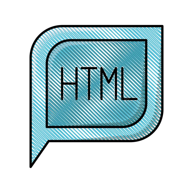 Colored Pencil Silhouette Dialogue Square with Tail with Html Symbol ...