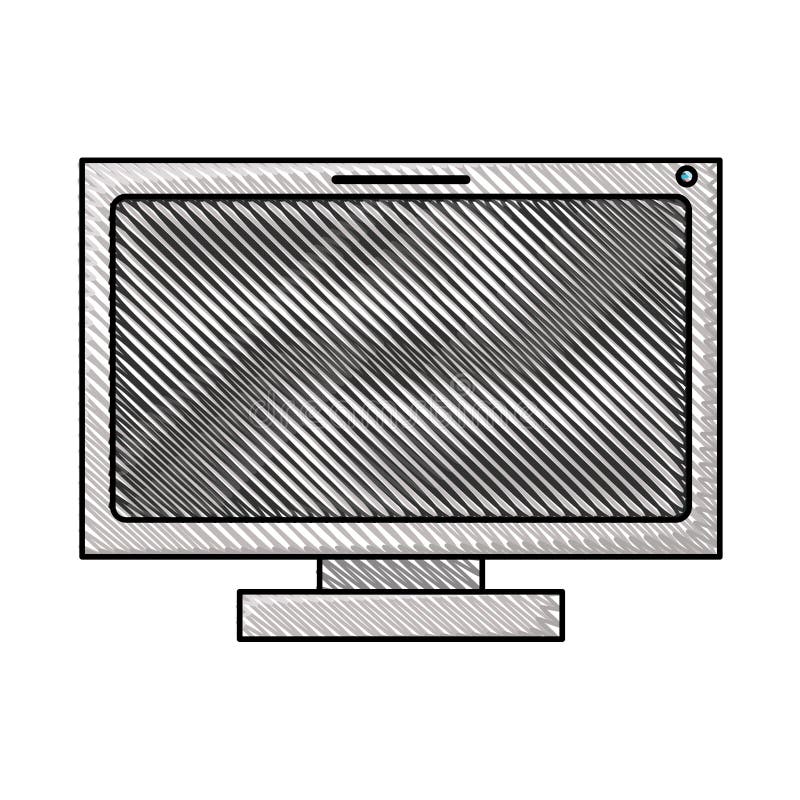 Colored Pencil Silhouette of Lcd Monitor Stock Vector - Illustration of ...
